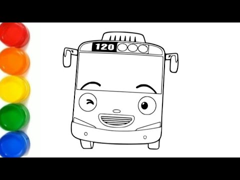 Tayo the little bus | drawing and coloring for kids and toddlers - YouTube
