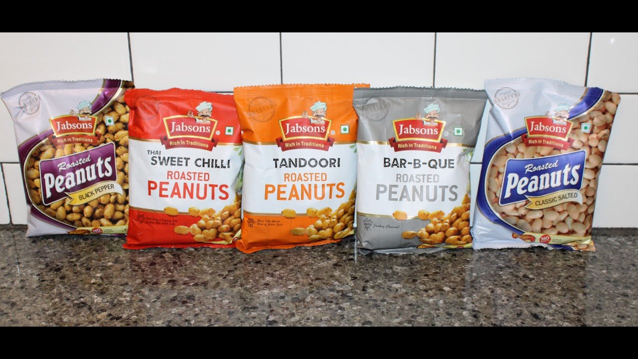 Jabsons Roasted Peanuts: Black Pepper, Thai Sweet Chilli, Tandoori, BAR ...
