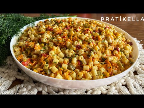 SIRRI SOSUNDA SAKLI 💯 ENFES MAKARNA SALATASI TARİFİ❗️ÇOK LEZZETLİ SEBZELİ MAKARNA SALATASI YAPIMI😋