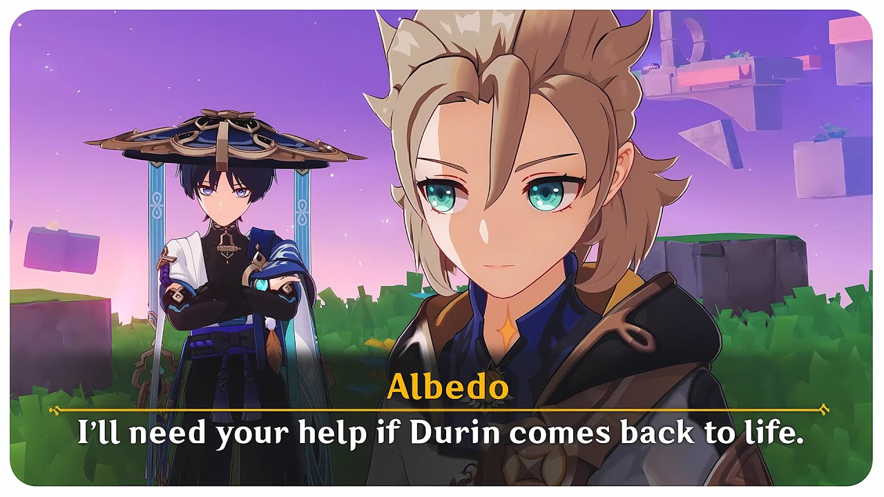 Albedo and Wanderer Talk about Dragonspine Durin (Cutscene) | Genshin ...