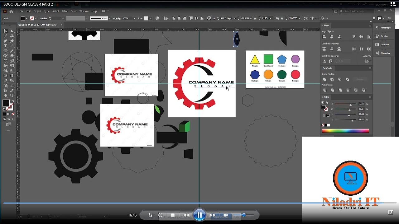 PROFESSIONAL LOGO DESIGN CLASS 4 PART 2 ( GEAR LOGO DESIGN) - YouTube