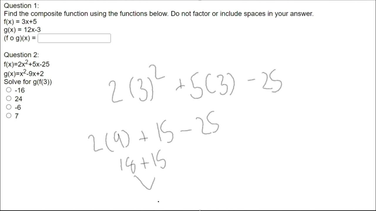 Precalculus Composite Functions Youtube