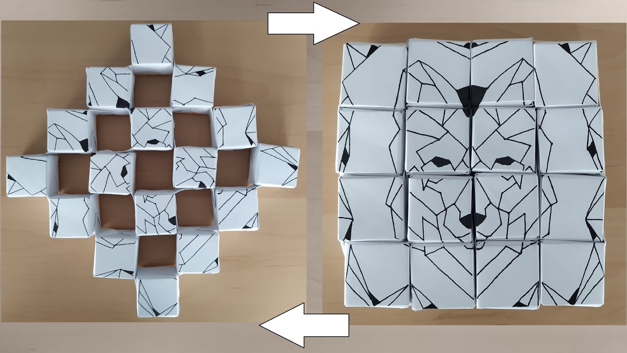 🔄 Origami MOVING cubes / transforming origami things / modular cubes ...