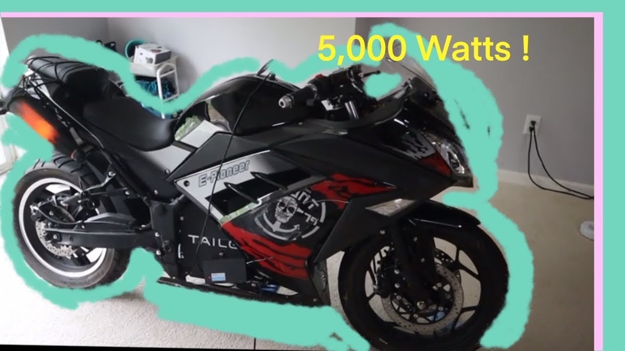 Driving a 5,000 watt E motorcycle/first time driving a motorcycle, 0-60 ...