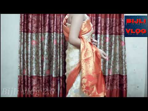 Bijli vlog / Tumpa vlog / Hot Desi girl wearing saree in village style #vlog_13