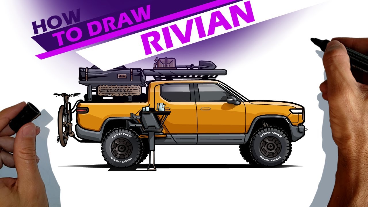 Rivian R1T, electric pickup - How to draw - YouTube