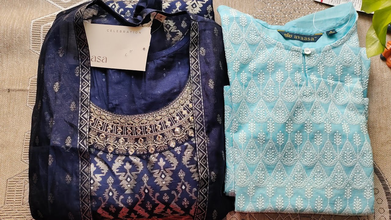 Beautiful Avaasa Brand Kurtis Unboxing From Ajio | Ajio Haul తెలుగు లో ...