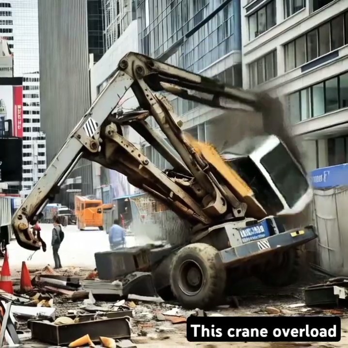 OMG This crane was overloaded,and it was destroyed instantly #fireworks ...