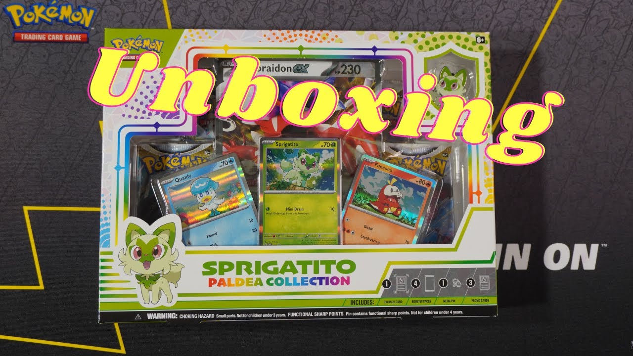 Opening the Pokemon Sprigatito Paldea Collection box - YouTube