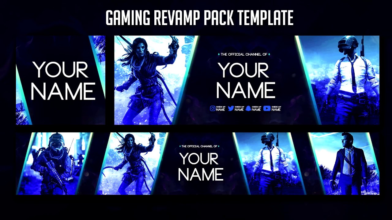 Free Gaming Revamp Pack Template (YouTube Banner, Twitter Header ...