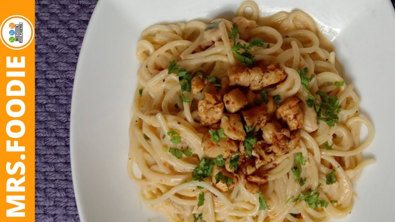 Creamy Spaghetti 🍝 Recipe Restaurant Style By Mrs.Foodie - YouTube