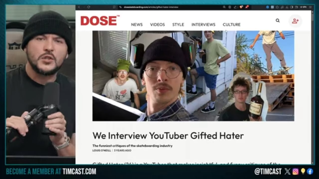 Tim Pool Calls Out Gifted Hater For CORRUPTING Skateboard Culture With ...