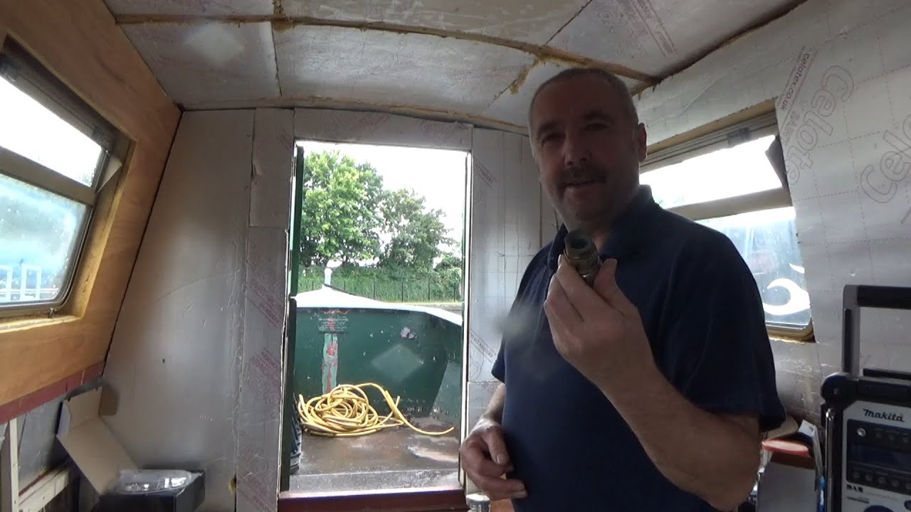 Narrowboat refurb .Bodged Marina repair job to water tank - YouTube