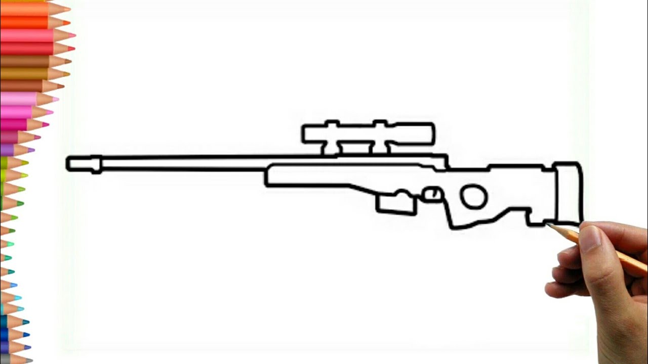 How to draw AWM easy - YouTube