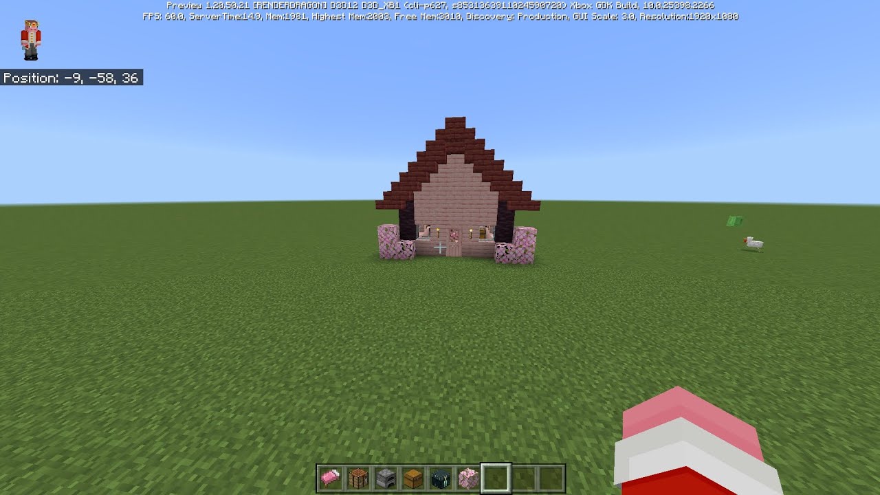 How to build a simple cherry blossom starter house in Minecraft 1.20 ...