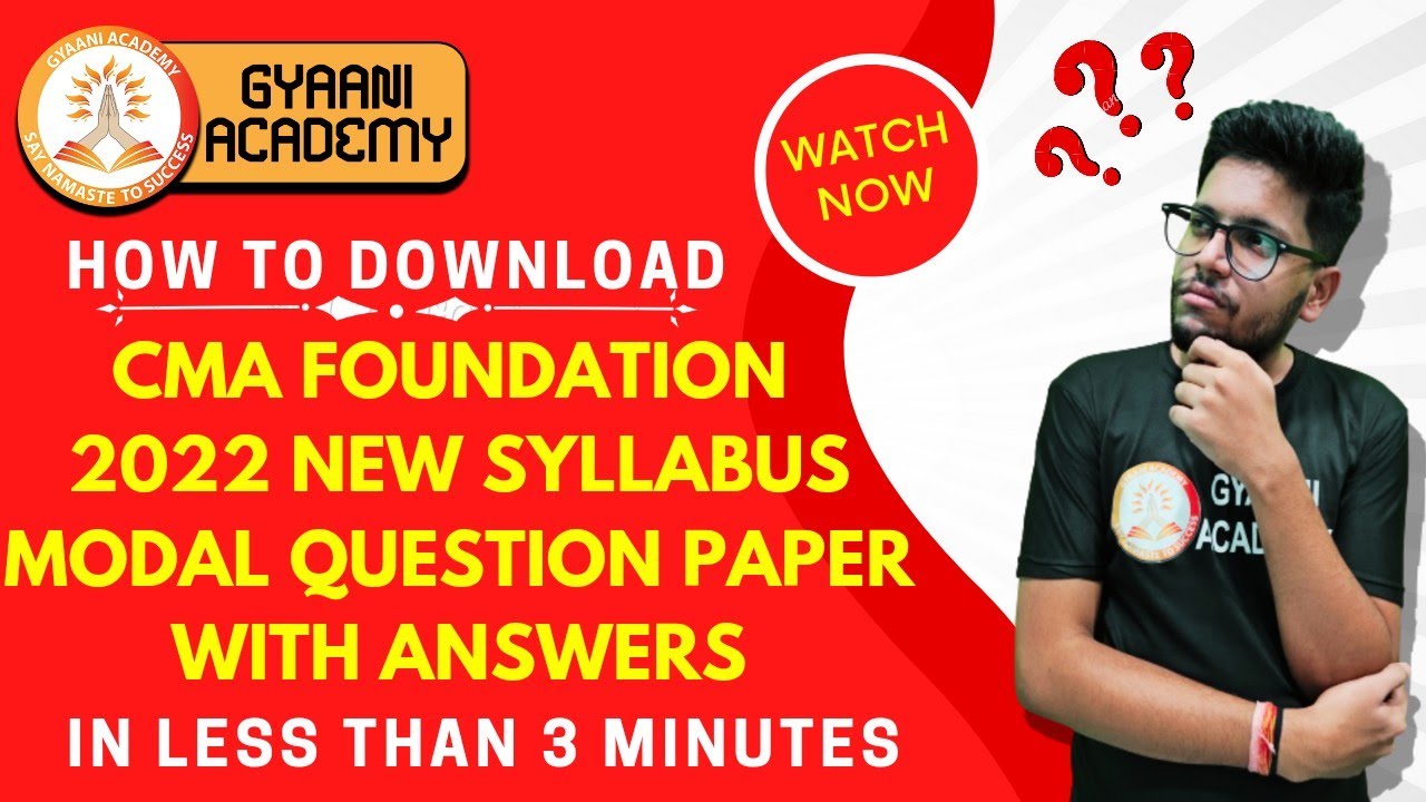 How To Download CMA Foundation Modal Question Papers ? | Gyaani Academy ...