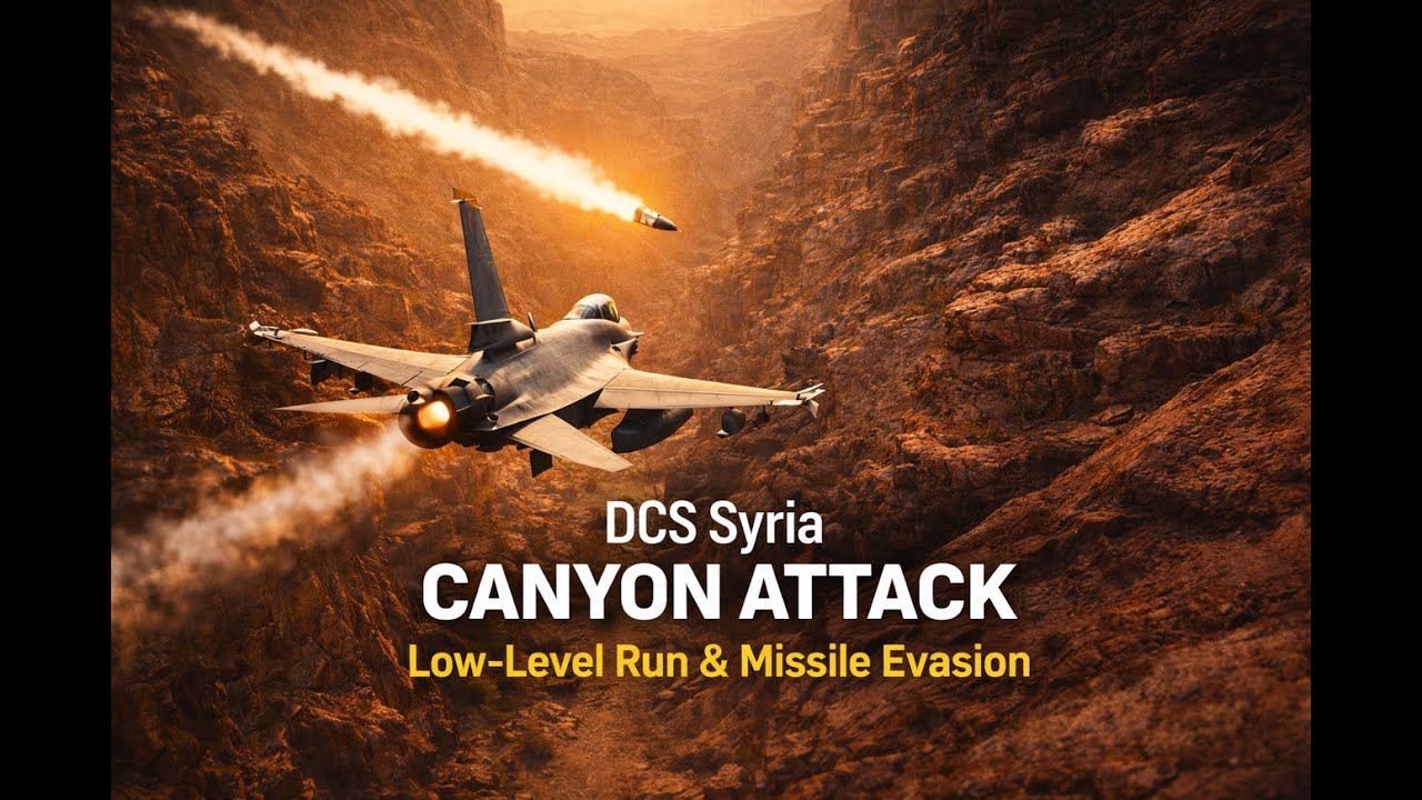 DCS Syria Canyon Attack | Low-Level Run & Missile Evasion - YouTube