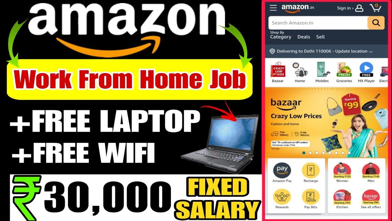 Amazon Work From Home Job for Students | FREE LAPTOP+ FREE WIFI, Fixed ...