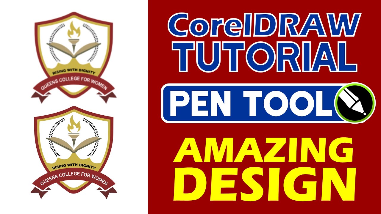 Corel DRAW TUTORIAL | PEN TOOL | AMAZING | SCHOOL | LOGO # ...