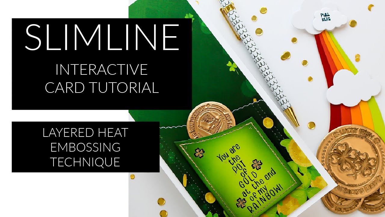 Layered Heat Embossing + Slimline Interactive Card Tutorial - YouTube