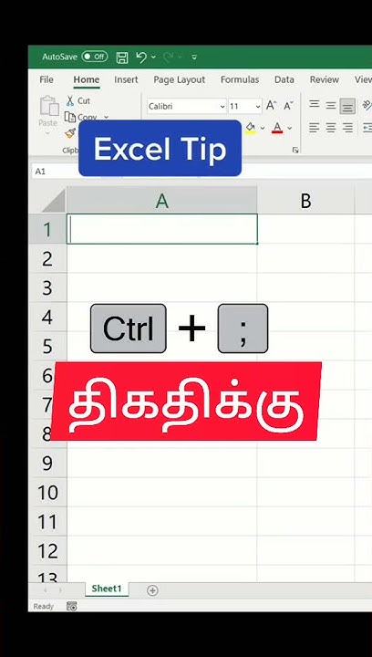 Learn Excel in Tamil insert Date and time #excelintamil #excelshortcuts #exceltips - YouTube