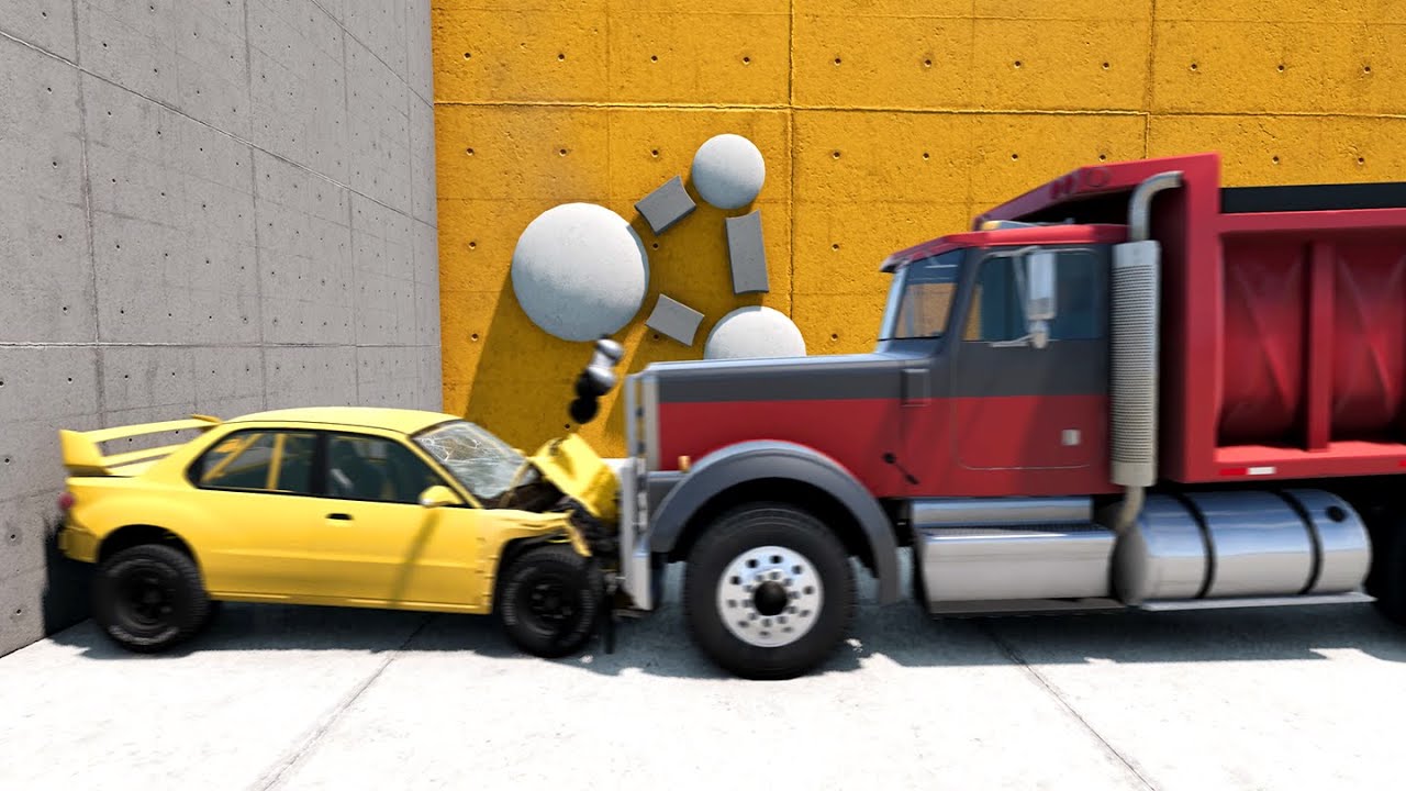 BeamNG.drive Cars vs Track Demolition Derby | Cars vs. Physics - YouTube