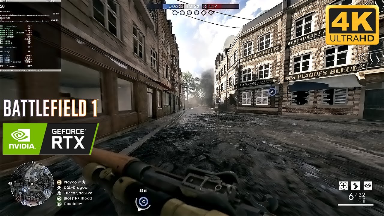 Battlefield 1 : RTX 3060 12GB + AMD Ryzen 5 5500 ( 4K Ultra Graphics ...