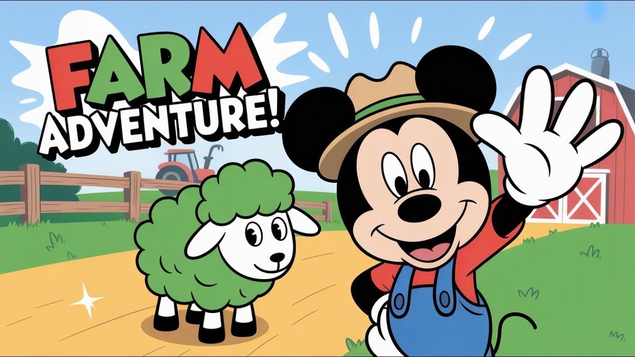 Mickey Mouse and the Green Sheep 🐑 Fun Farm Animals Adventure Story for ...