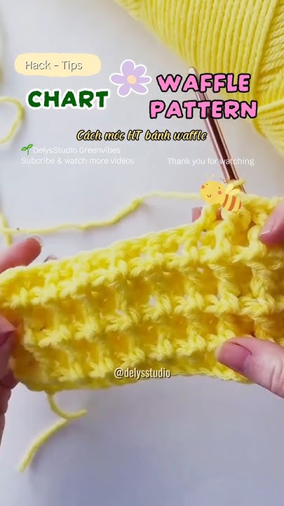 🌼157 Hack crochet (waffle) embossed square pattern for beginners and ...