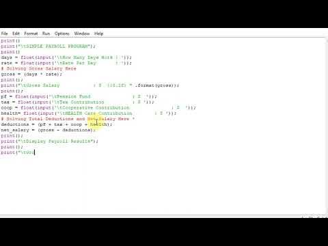 simple PAYROLL PROGRAM in Python - YouTube
