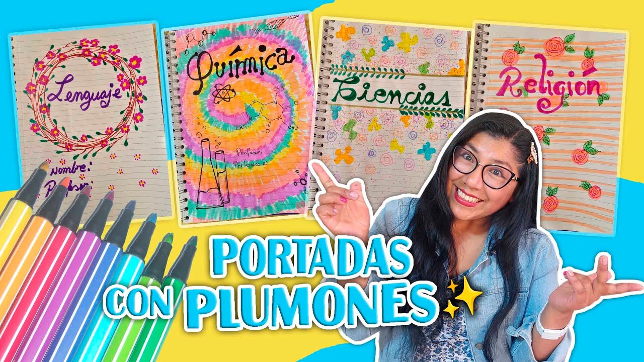 PORTADAS PARA CUADERNOS FÁCILES y RÁPIDAS💖CARÁTULAS CREATIVAS CON ...