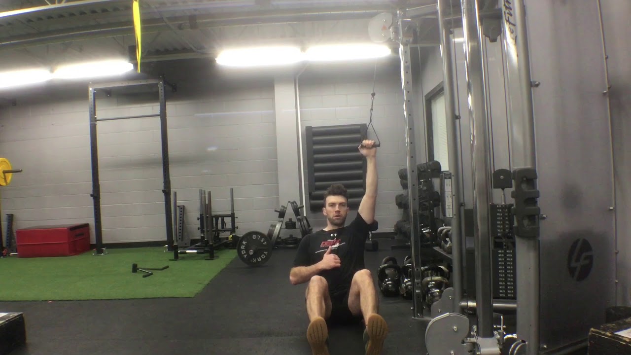 Cable seated single arm lag pull down - YouTube