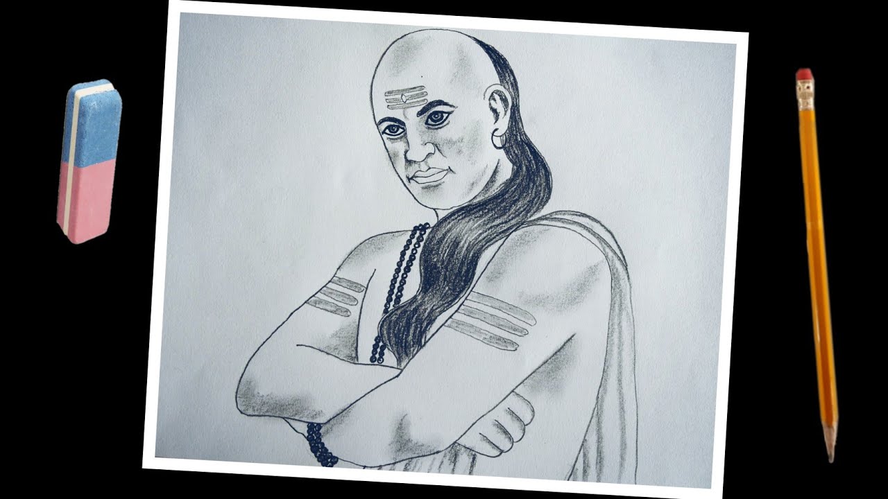 How to draw Chanakya easy step by step for beginners #drawing - YouTube