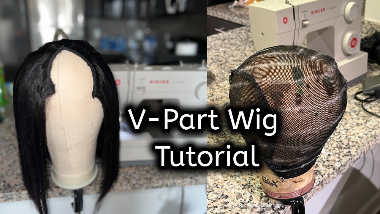 How to Make a V Part Wig With a Sewing Machine Tutorial - YouTube