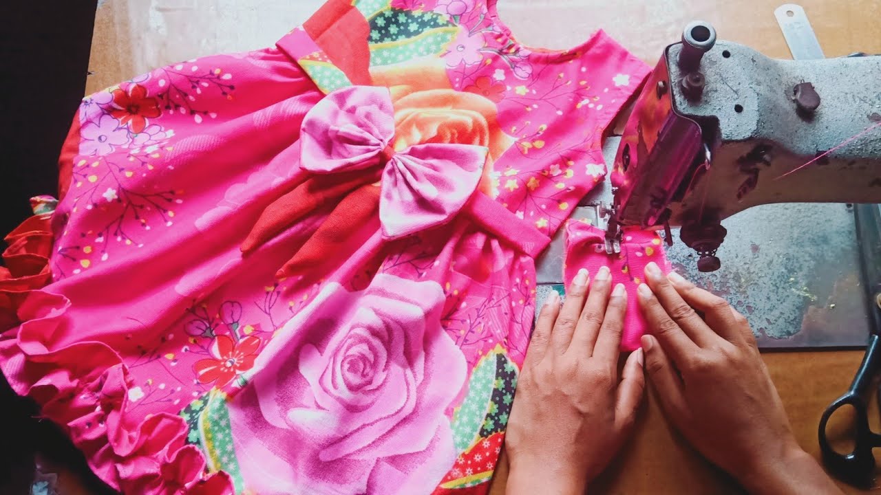 stitching an amazing baby frock / baby frock cutting stitching tutorial ...