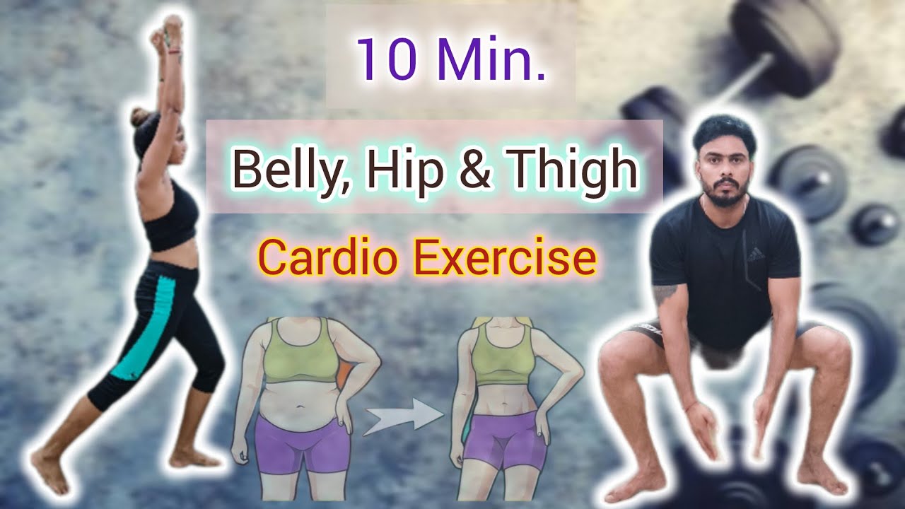 10 MIN. BELLY, HIP & THIGH FAT LOSS EXERCISE ( NO EQUIPMENT, HOME ...
