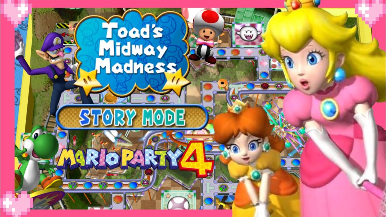 🌸 Mario Party 4 (Toad Midway Madness) Peach Story Mode Gameplay 🌸 - YouTube