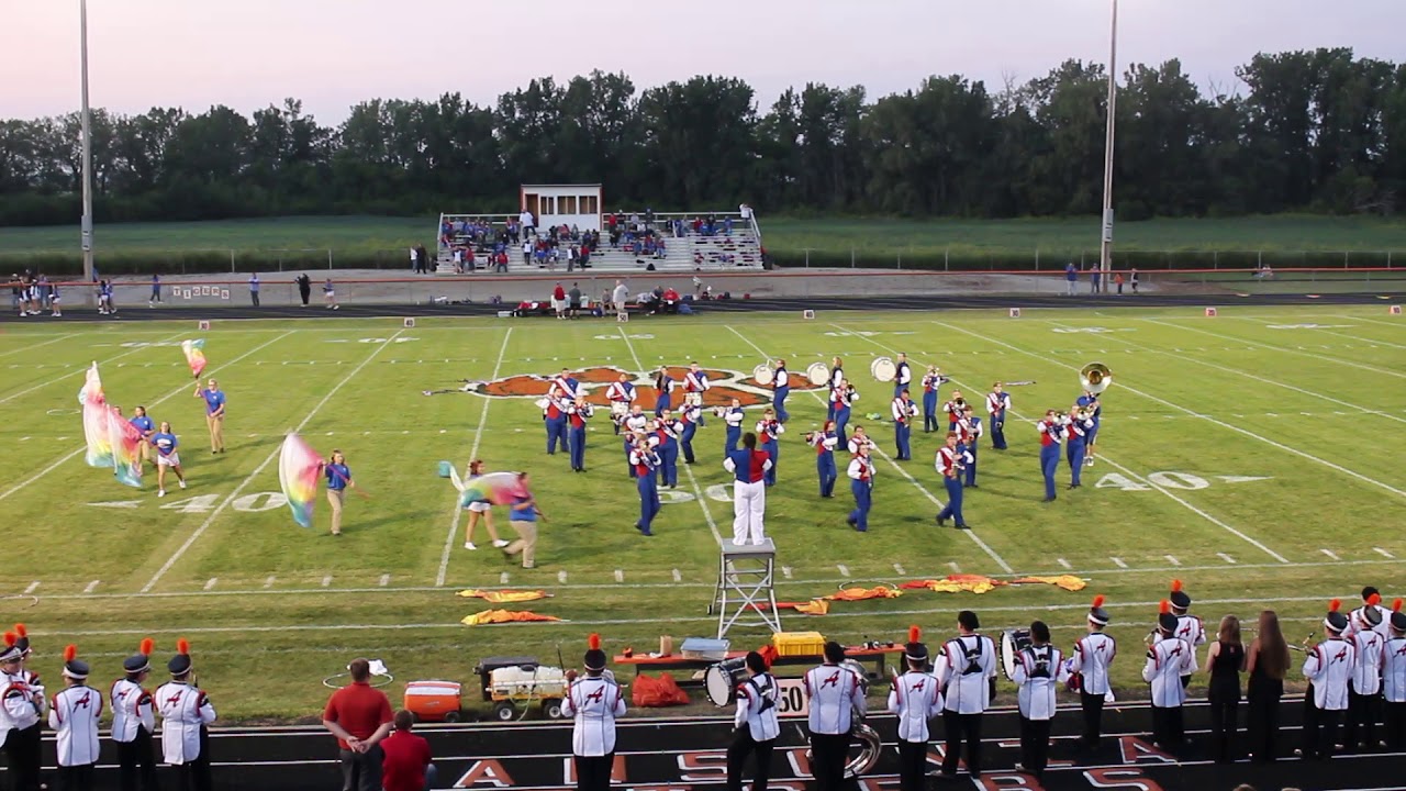 Riverside HS - DeGraff MB Halftime @ Ansonia 8-25-17 (Song 2) - YouTube