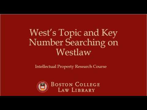 Topic and Key Number Searching on Westlaw - YouTube