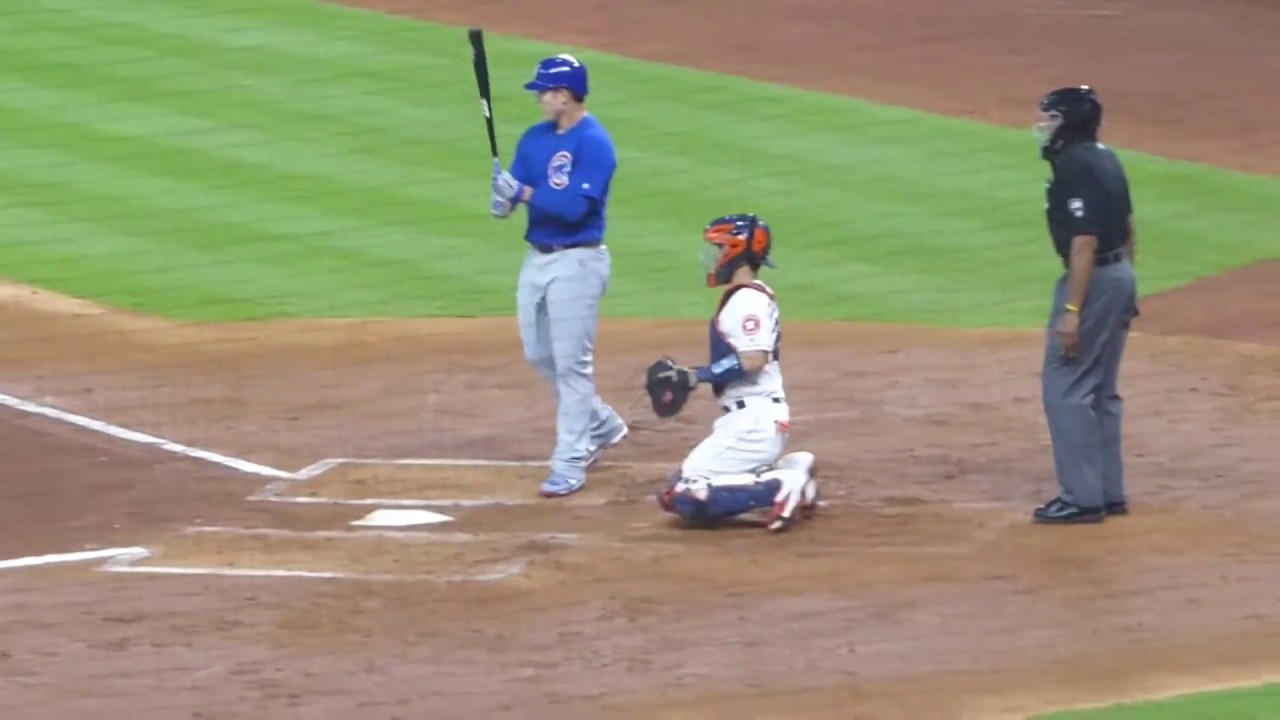 Anthony Rizzo at bat and taking the field...Cubs vs. Astros...5/28/19 ...
