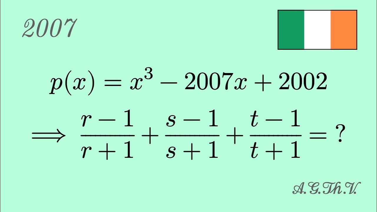 Irish Mathematical Olympiad, 2007, problem 6 - YouTube