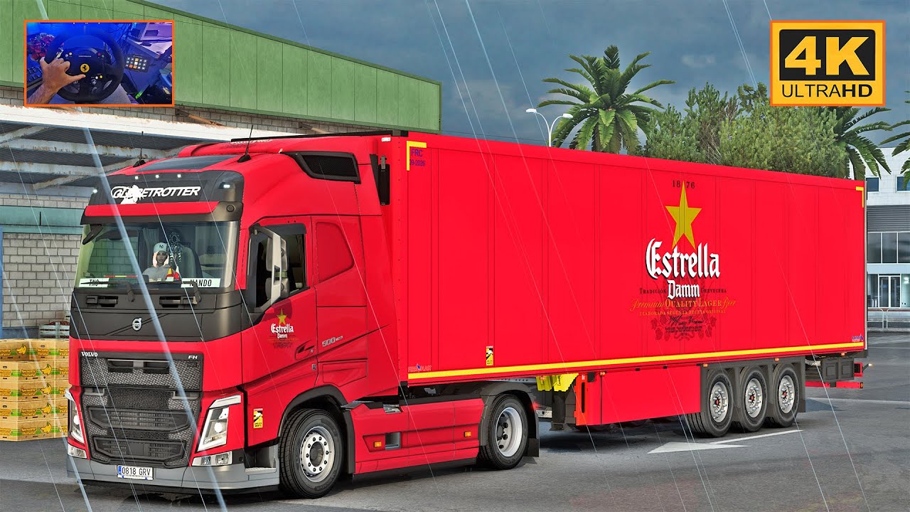 ETS2 Gameplay 4K + wheel cam | Volvo FH4 500 | Barcelona - Ciudad Real ...