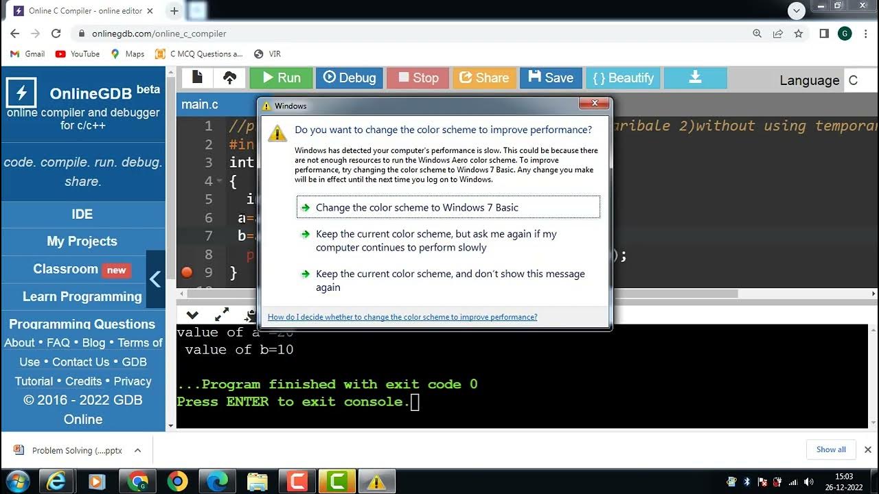 Swapping Two Number In C Youtube