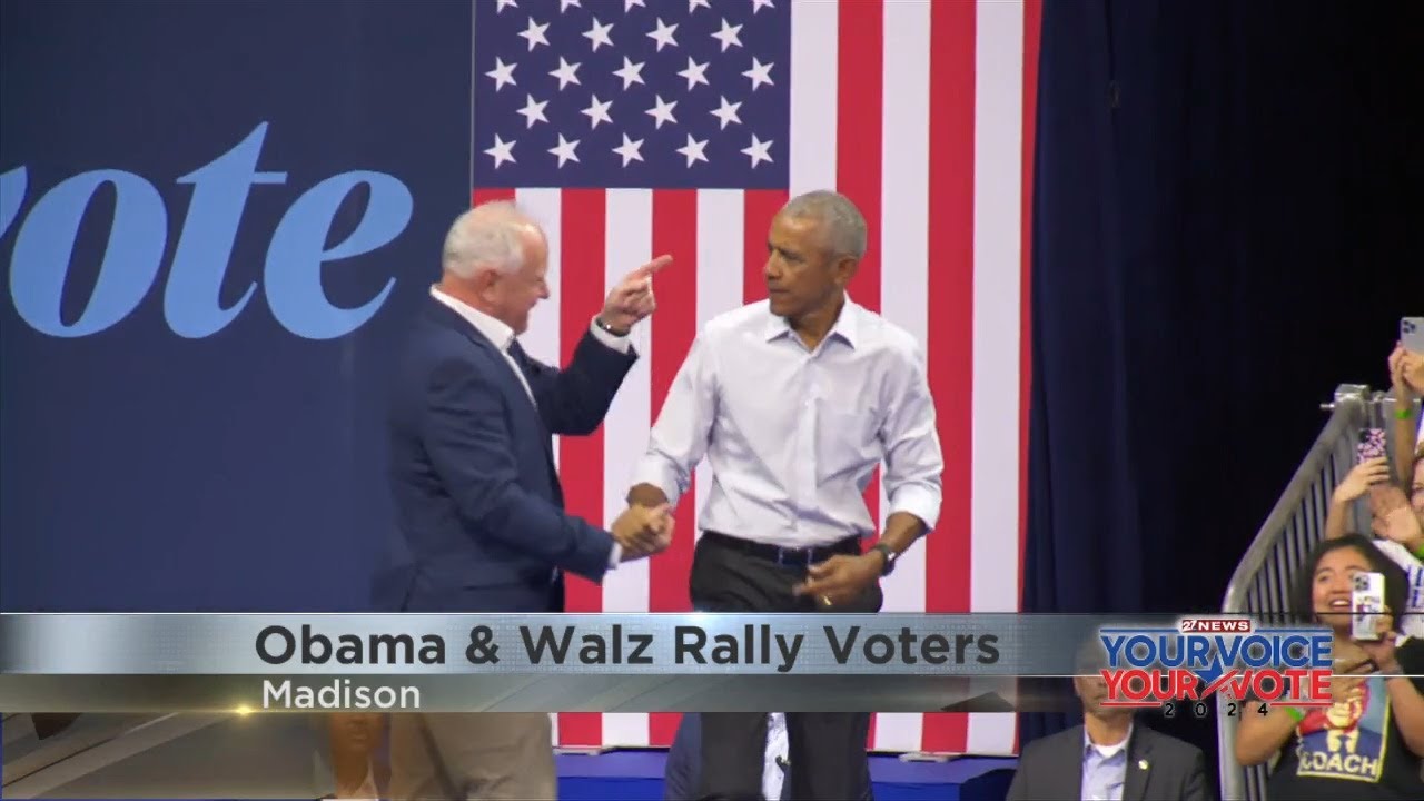 Obama and Walz rally voters in Madison - YouTube