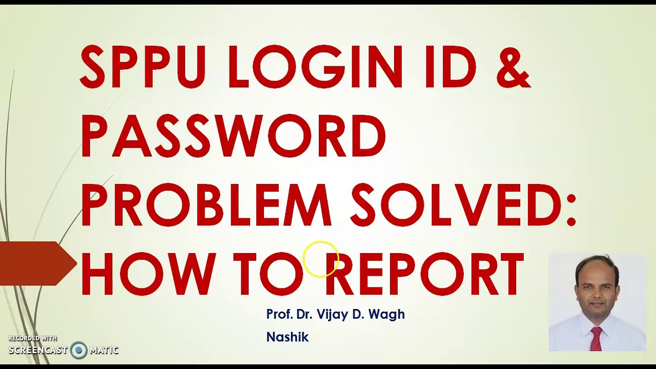 #SPPU LOGIN ID & PASSWORD PROBLEM GET SOLVED # HOW TO REPORT TO ...
