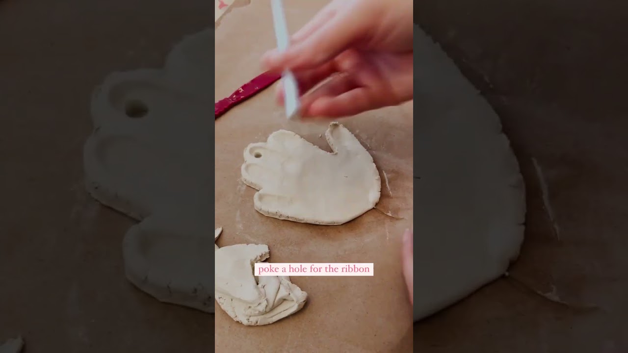 Air dry clay handprint ornaments - YouTube