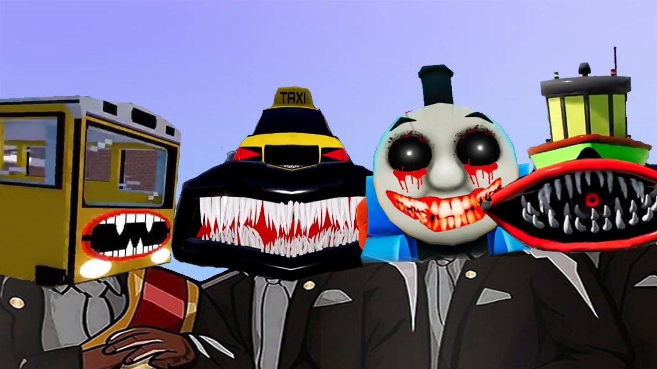 Boat Head Eater Vs Thomas Train EXE Vs Taxi Eater Vs Bus Eater.Coffin ...