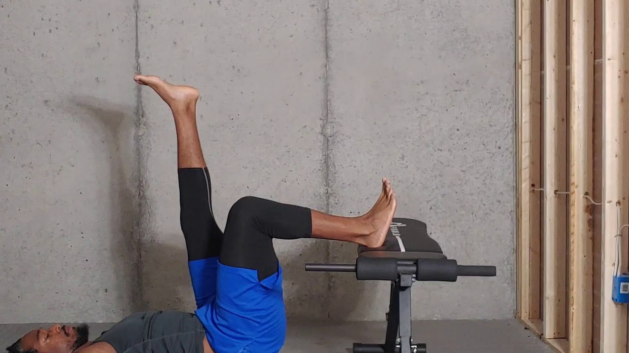 Bench Single Leg Hip Raise - YouTube