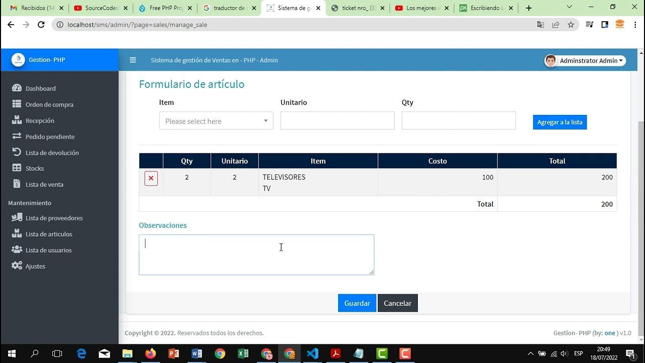 SISTEMA GRATIS DE VENTAS PHP Y MYSQL - YouTube
