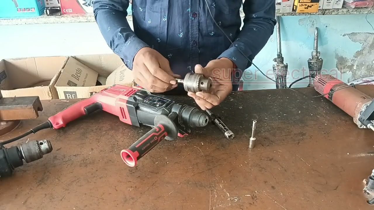 कोर बिट को ड्रिल मसीन में केसे चलाये How to use core bit in dril ...